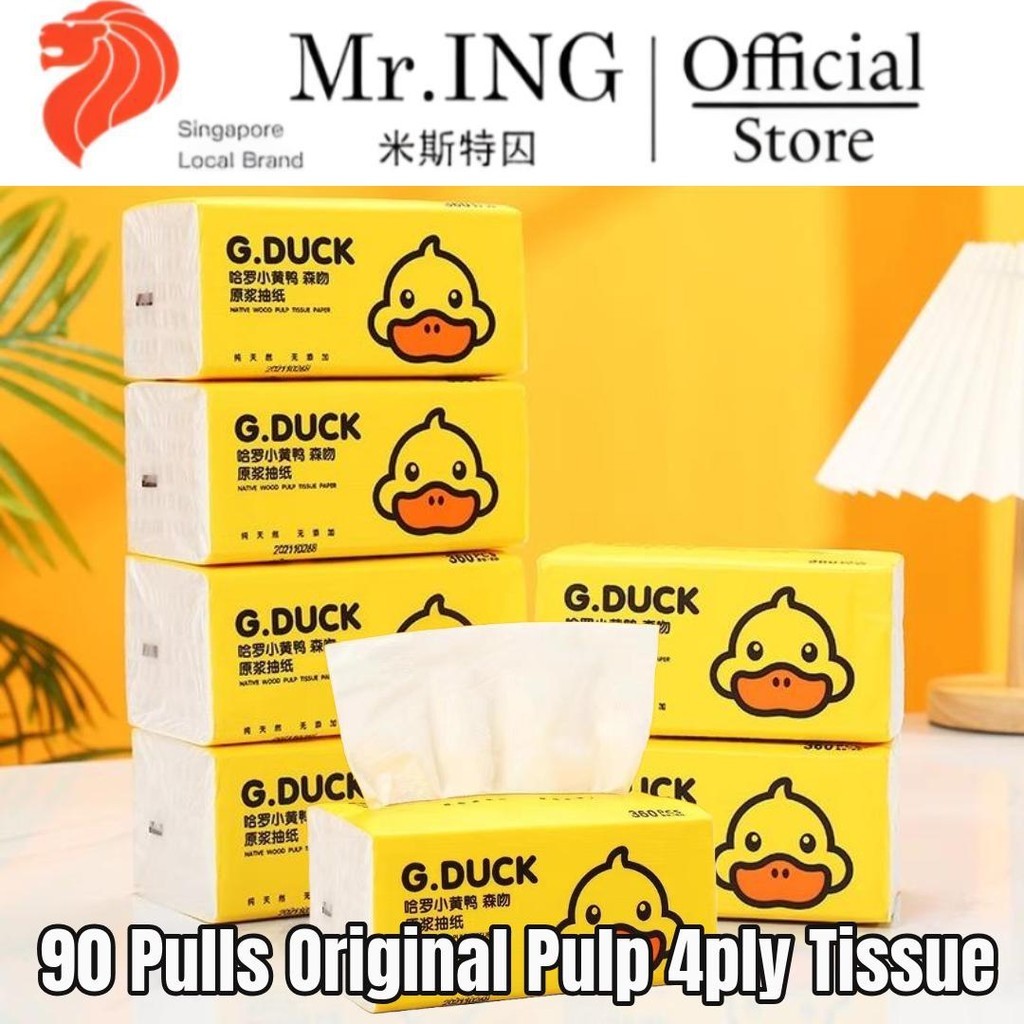 90 Pulls Yellow Duck Original Pulp 4ply Tissue Paper-perfect for ...