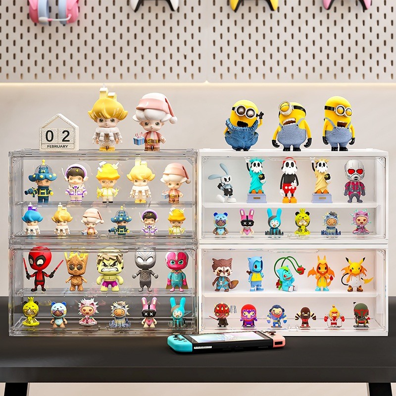 Long Popmart Display Box Stackable Acrylic Display Cabinet Transparent ...