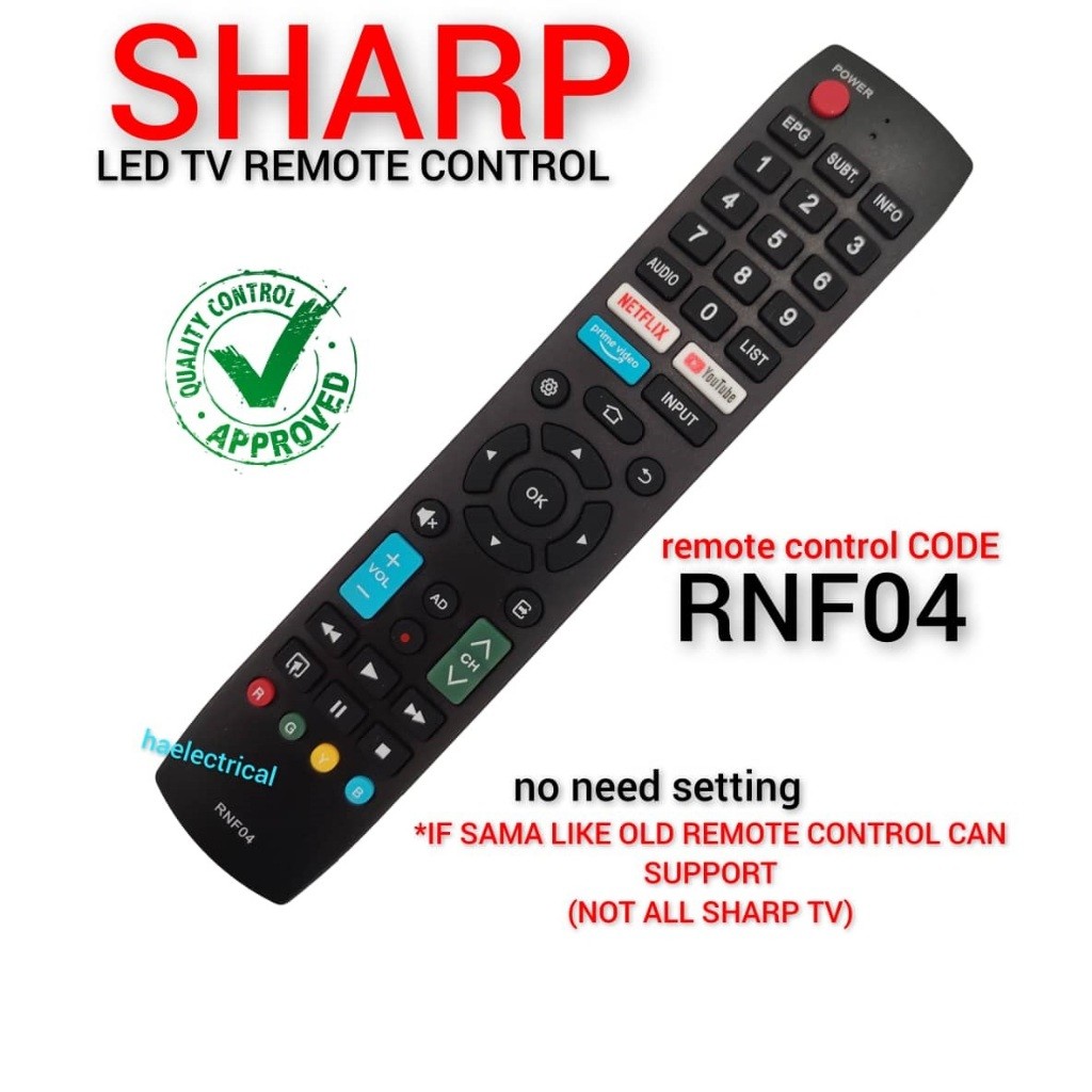 Sharp RNF04 Smart TV Remote Control 4T-C55EJ2X | Shopee Singapore
