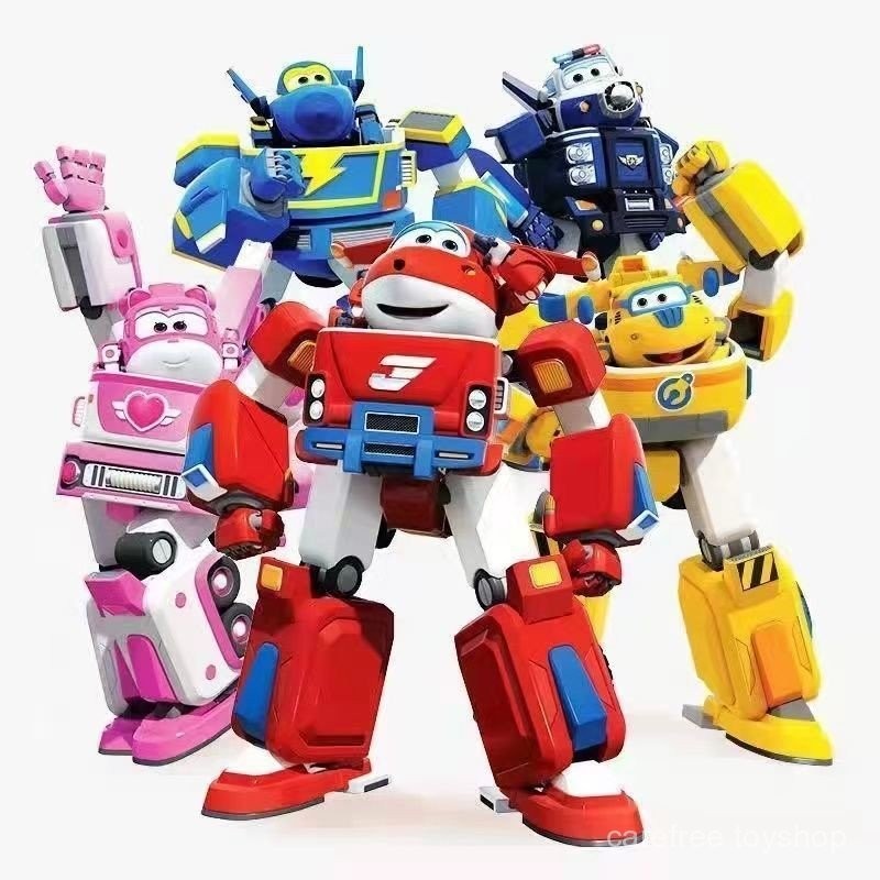 New Super Wings Deformation Robot Suit MECH Engineering Car Toys Full ...