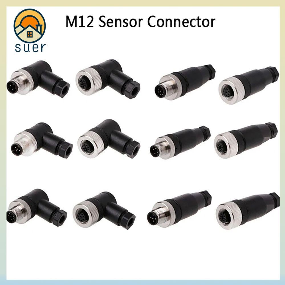 SUERHD M12 Sensor Connector, 4 5 8 Pin Sensor Plug M12 Aviation Plug, A ...
