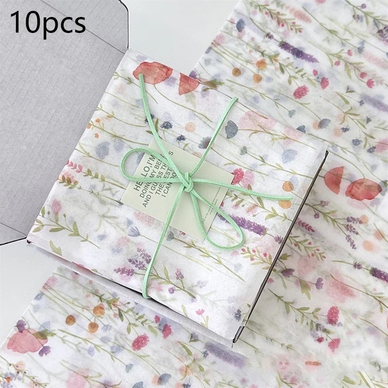 10 Sheets Flower Gift Wrapping Tissue Paper Recyclable Greenery ...