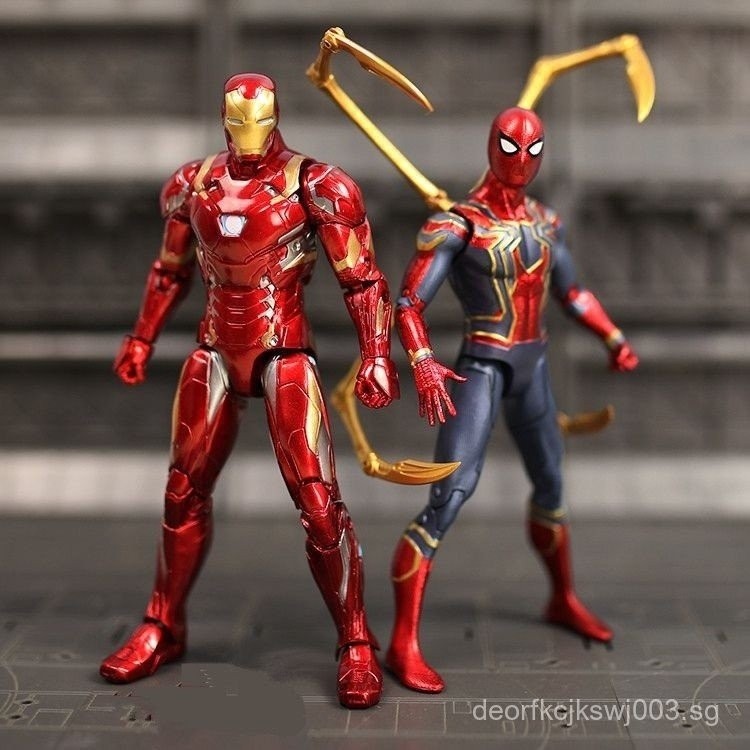 Avengers Spider-Man Luminous Movable Marvel Toy Garage Kit Anime Iron ...