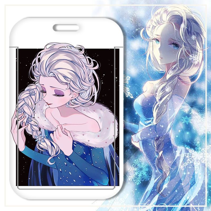 Frozen Elsa DIY Student School ID Card Holder Personal ID Card Bank ...