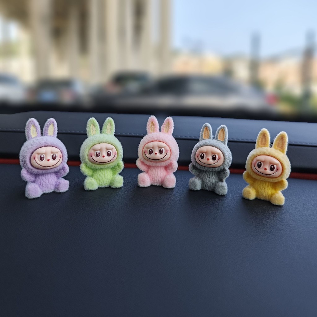 New Sitting Posture labubu Lab Car Dashboard Ornament Cartoon Car ...