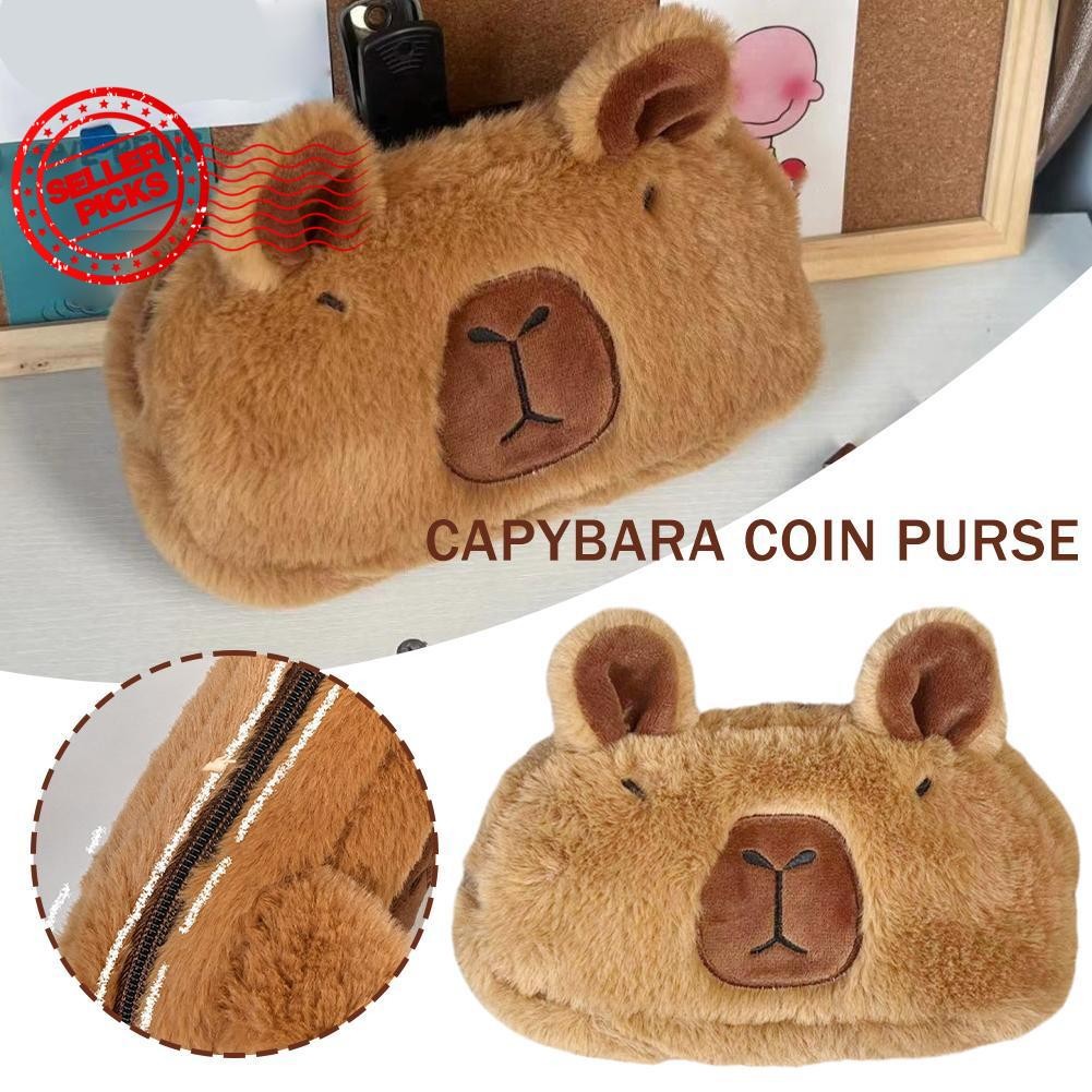 Capybara Organizer Bag Cute Plush Pencil Case Capybara Case Backpack ...