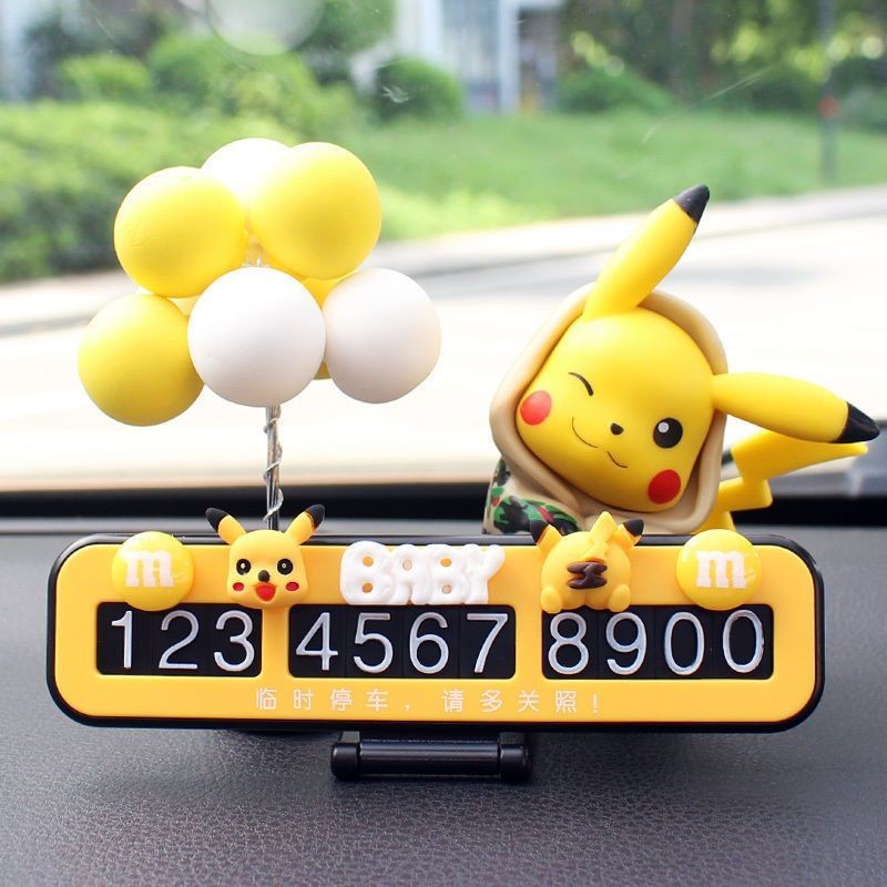 Cartoon Cartoon Car Parking Sign Cute Pikachu Hidden Unique Ornaments ...