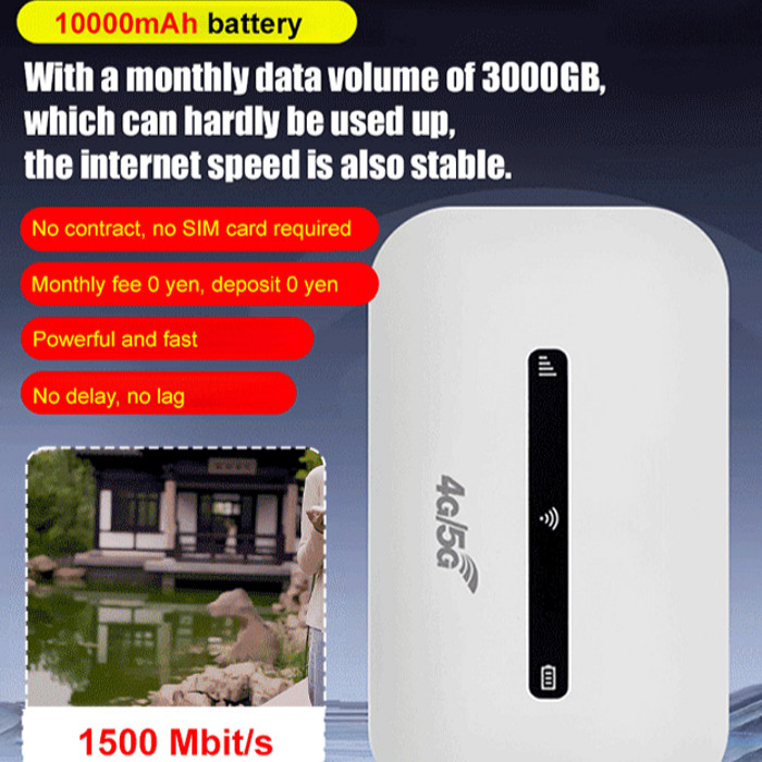 1500 Mbit/S[5G High-Speed Internet]Pocket WiFi/Mobile Wi-Fi Router ...