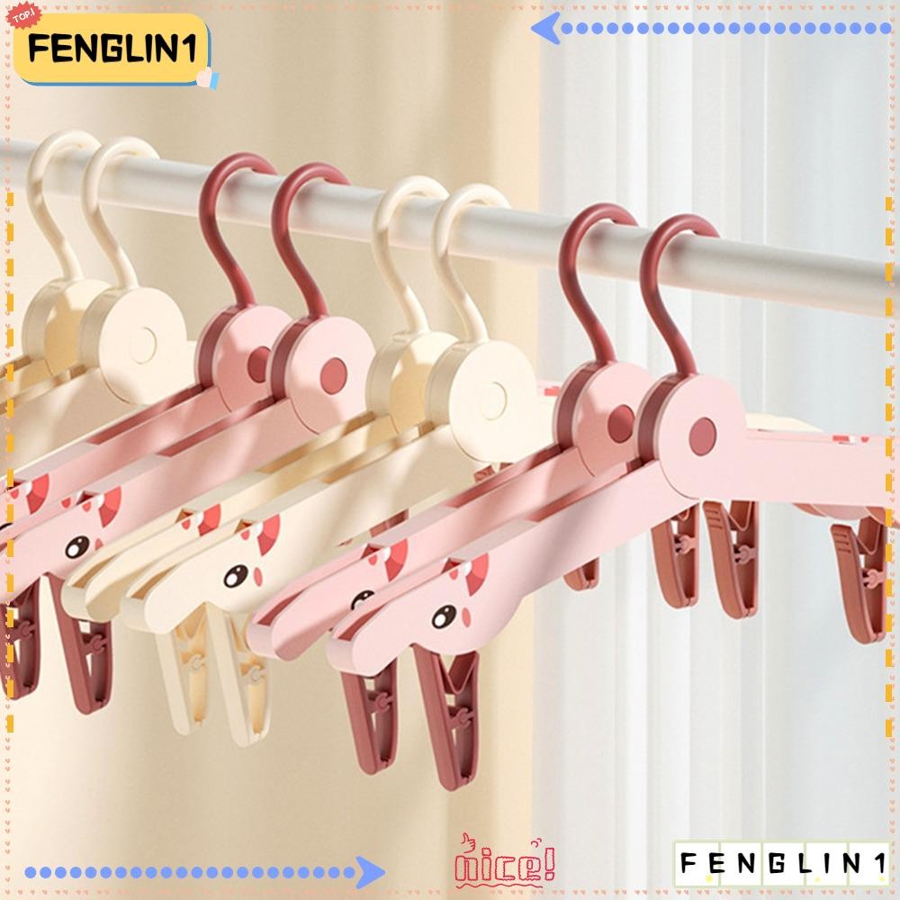 FENGLIN Folded Hangers for Clothes, Folding Plastic Clothes Drying Rack ...