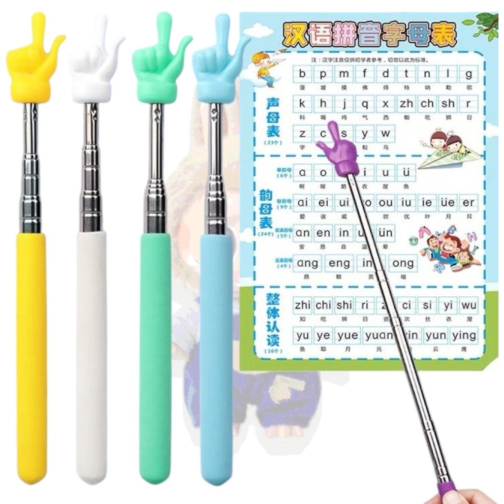 Labubuu Finger Reading Guide Teacher Stick Pointer Extendable [1 pcs ...