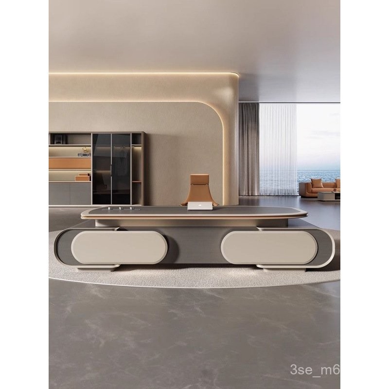 Q-8/Office Desk Boss Desk Modern Simple and High-End Chairman Office ...
