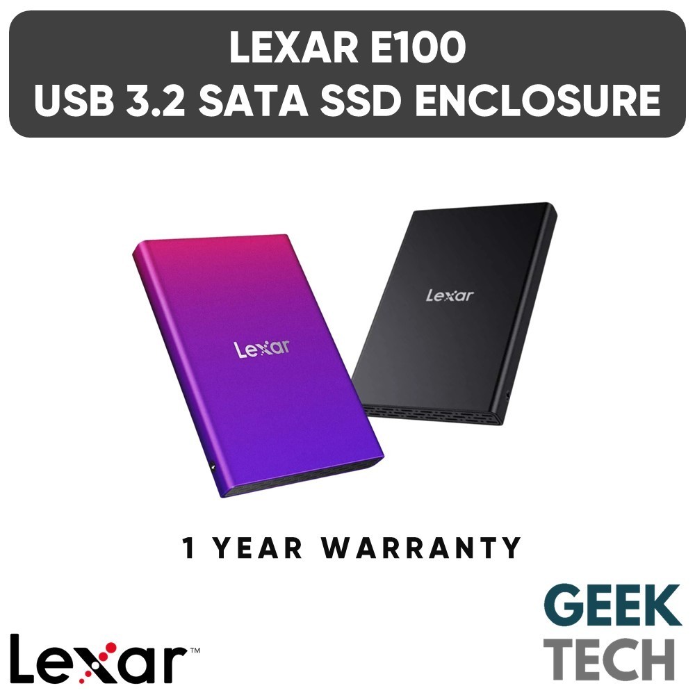 LEXAR E100 2.5" SATA SSD/HDD Metal Enclosure USB 3.2 Gen 1 Hard Drive ...