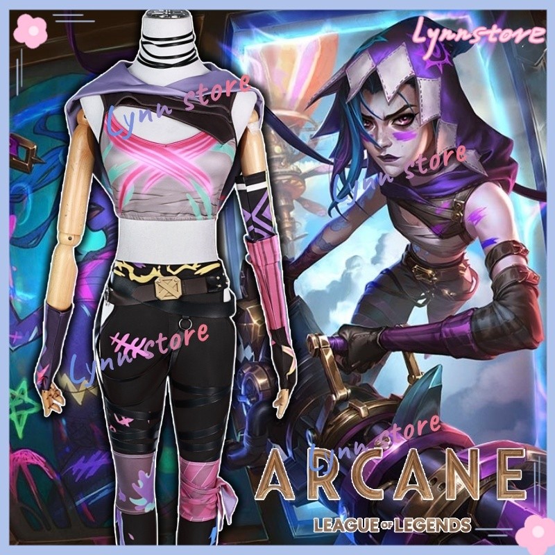 League of Legends Arcane JINX Cosplay Costume Arcane Fractured Jinx ...
