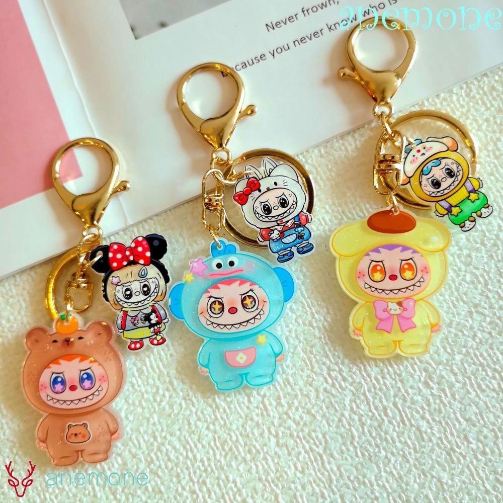 ANEMONE Kuromi Labubu Acrylic Pendant, Capybara Kitty Cartoon Labubu ...