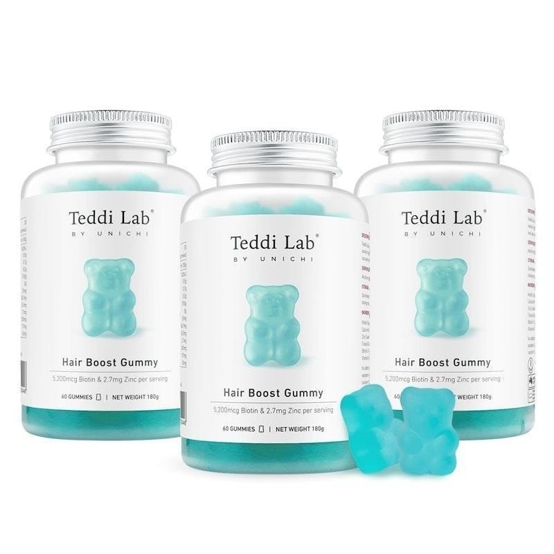 [BUNDLE OF 3] Teddi Lab Unichi Hair Boost Gummy (60 Gummies) | Shopee ...