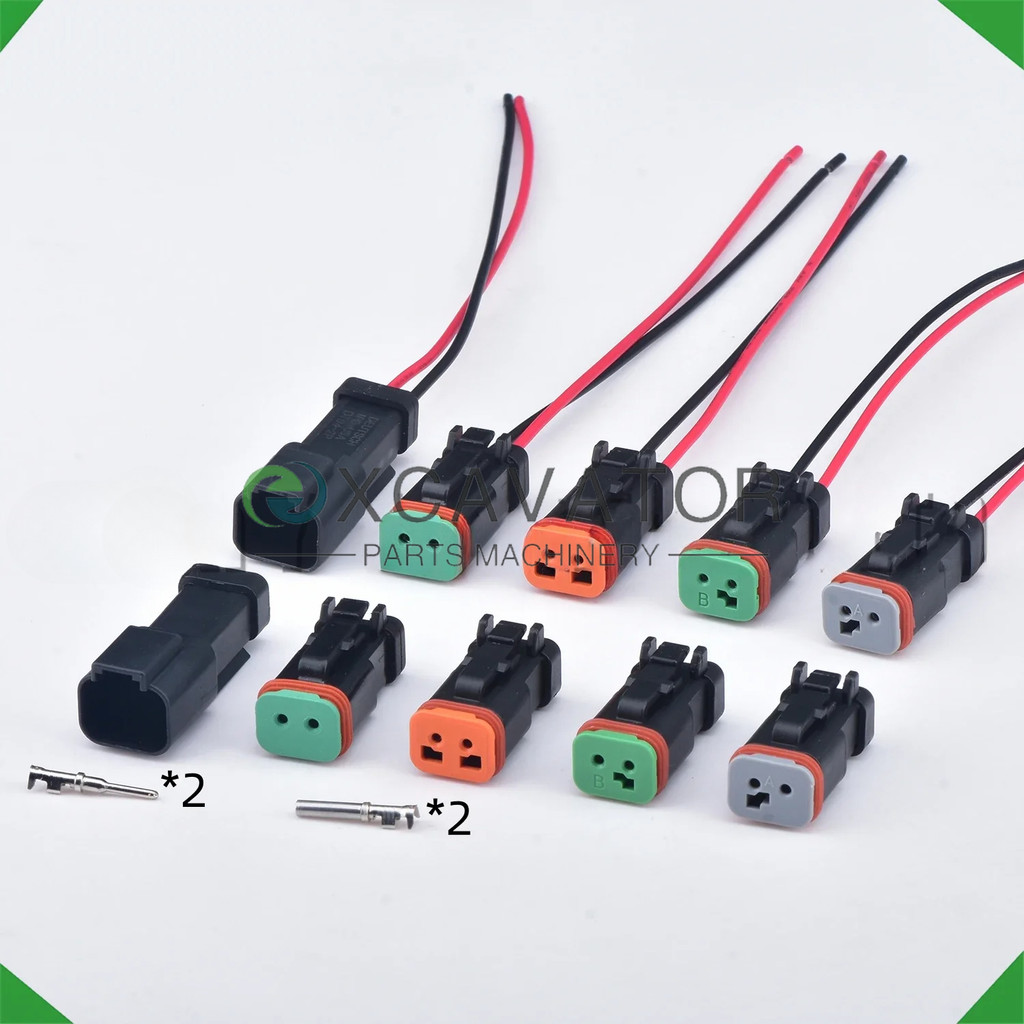 2 Pin Auto Waterproof Connector excavator headlight light Wire Harness ...