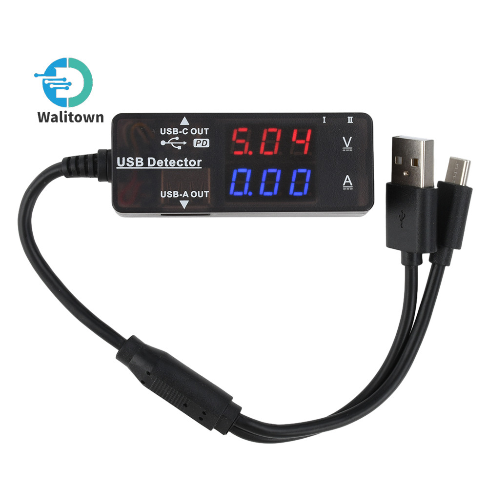 USB A+C Voltage and Current Meter Digital Dual Display Meter Mobile ...