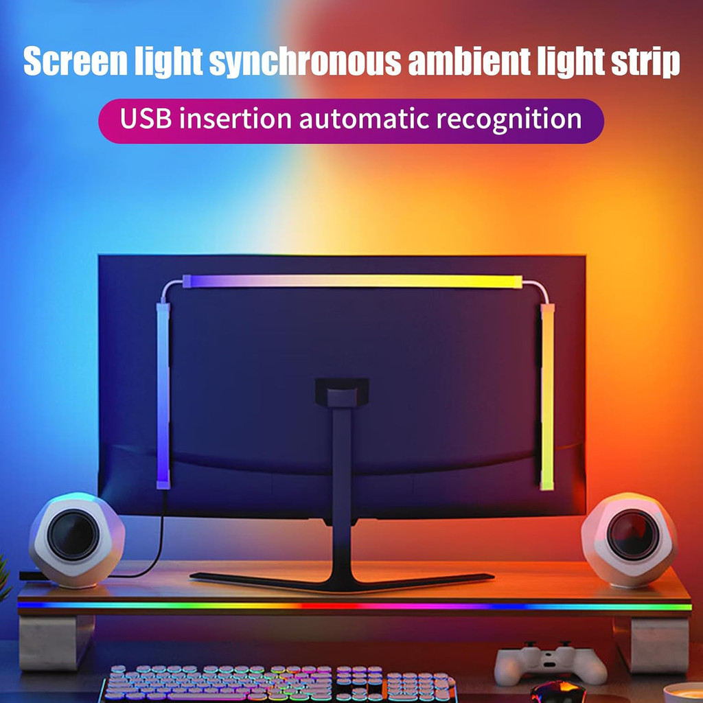 USB 5V Computer Screen Synchronized RGB Light Strip, Monitor LED ...
