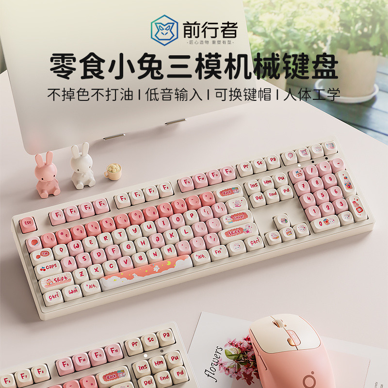 Snack Notebook Cute Pioneer Girl Mechanical Keyboard Bunny Wireless ...