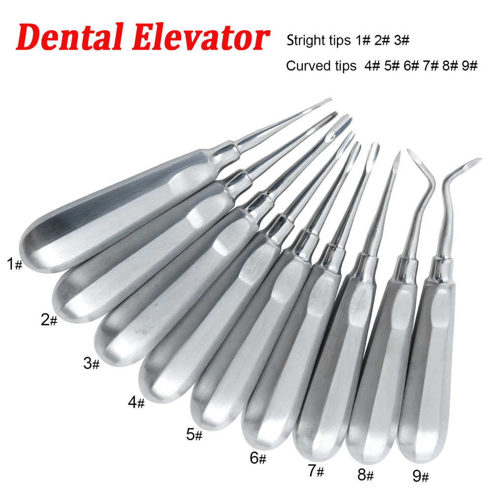 Dental Elevator Tooth Elevator Stright Curved Root Elevator Dentist Tools Dental Lab Instrument ...