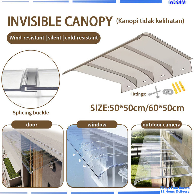 Hot Sale🔥Invisible Awning Canopy Fully Transparent Rain Shield Front ...