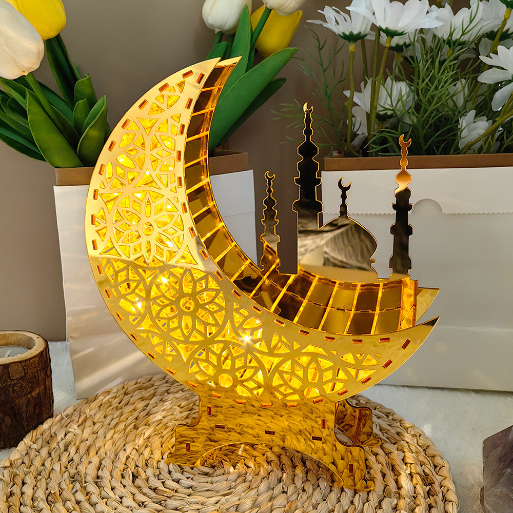 2025 Eid Mubarak Table Decoration DIY Acrylic Desk Hollow Hari Raya ...