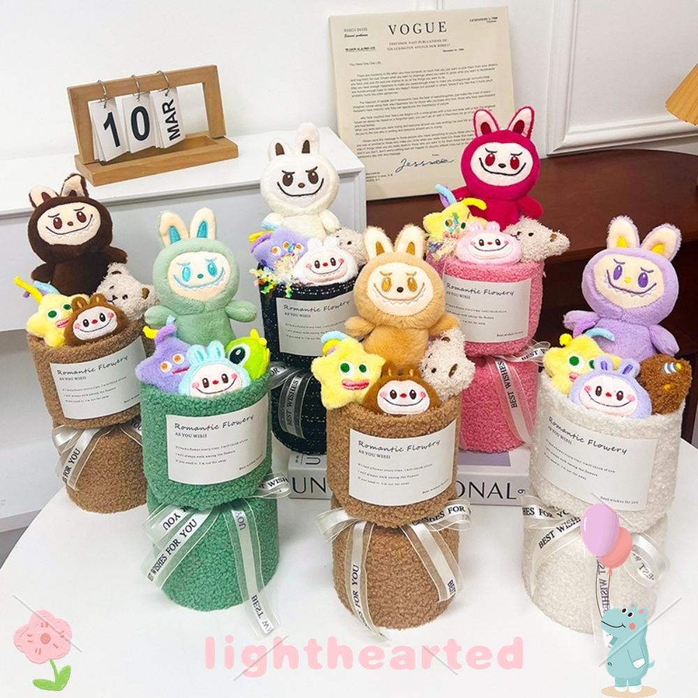 LIGHTHEARTED Plush Doll Bouquet, Amine Figure Stuffed Labubu Flower ...