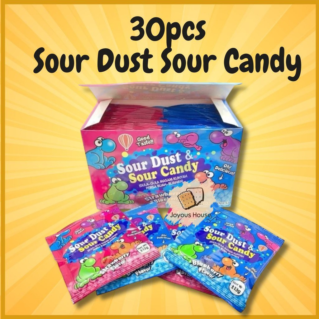 30pcs KHY Sour Dust and Sour Fruit-Flavoured Chewy Candy (Strawberry ...
