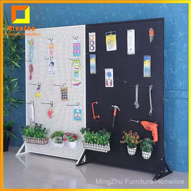 Cave panel standing pegboard shelf floor display wall rack pegboard ...