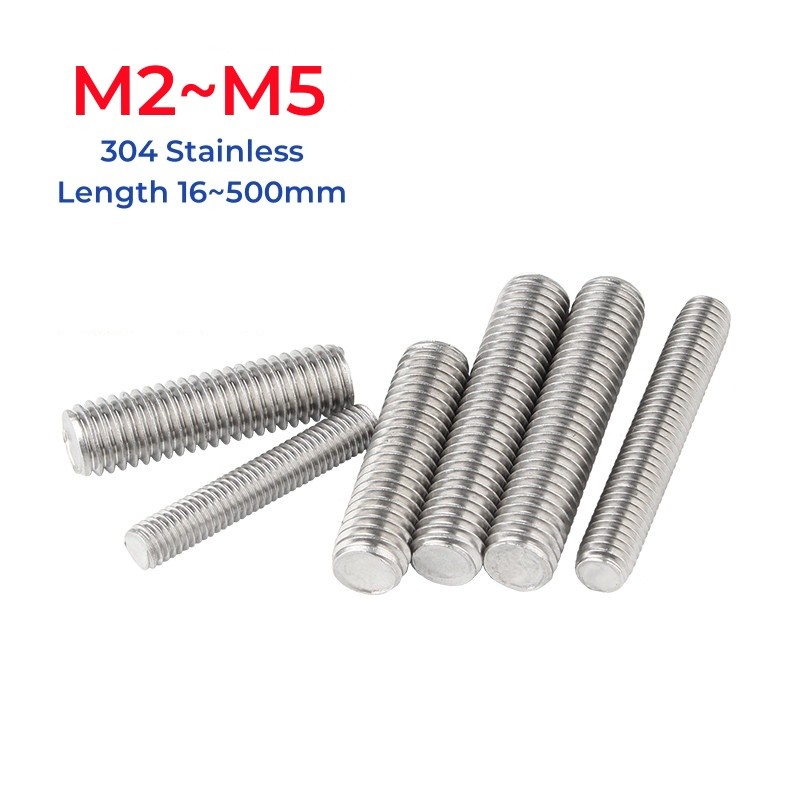 M2 M2.5 M3 M4 M5 304 Stainless Steel Full Threaded Rod Fully Metric ...
