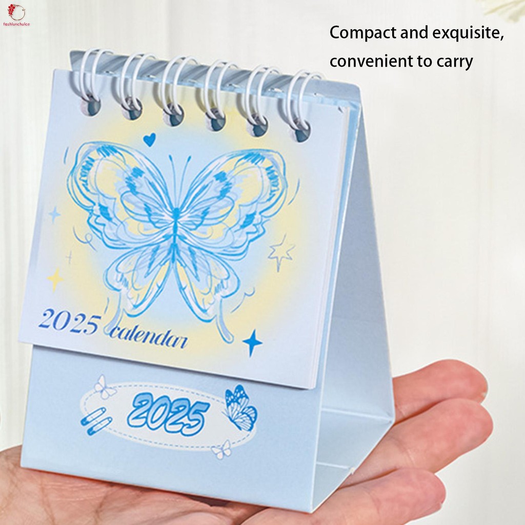 2025 Mini Desk Standing Calendar with Vibrant Color Elegant Butterfly ...