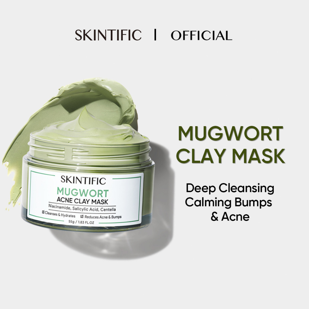 SKINTIFIC Mugwort Mask Anti Pores & Acne Clay Mask 55g Pore Clarifying ...