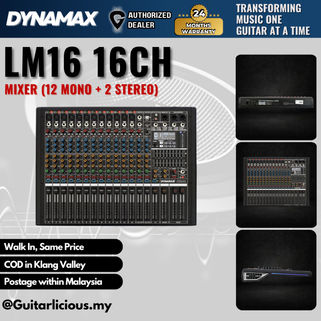 DYNAMAX LM16 16CH Mixer (12 mono + 2 Stereo) | Shopee Singapore