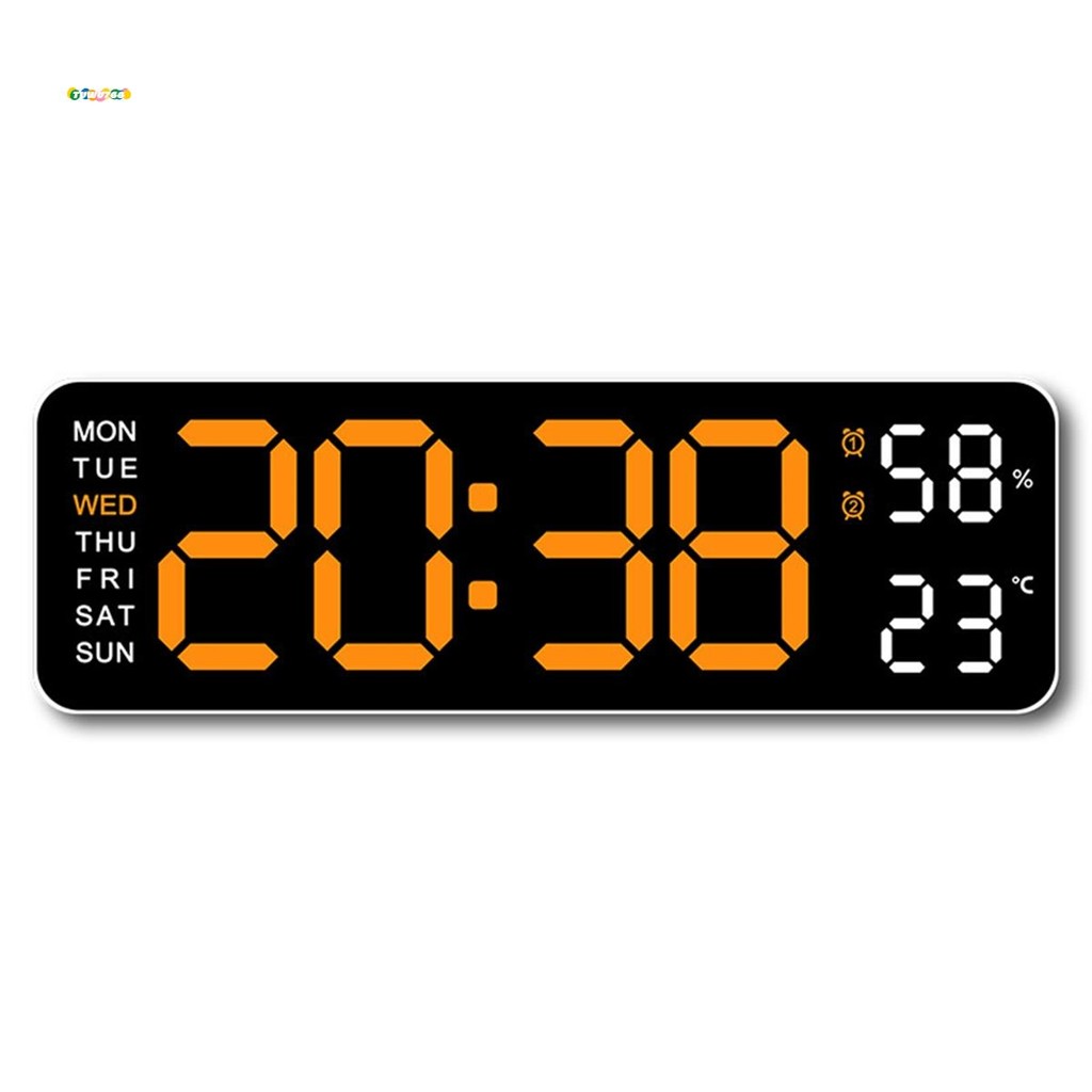 Large Digital Wall Clock Temperature and Humidity Week Display ...