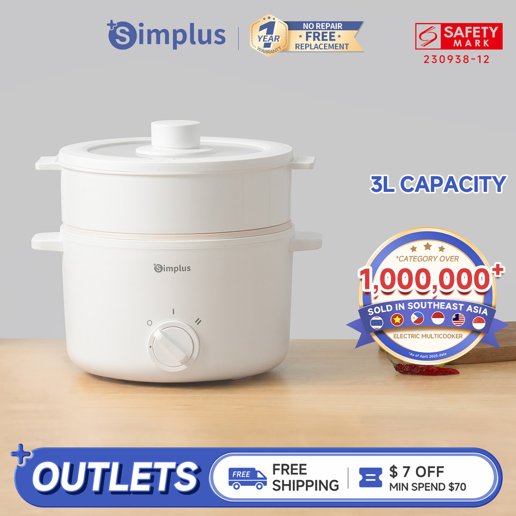 Simplus Multi-Functional Electric Cooker Steamer Rice Cooker 1000W High ...