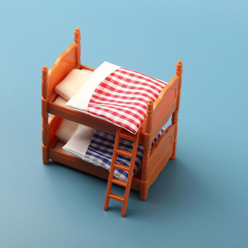 Simulation Mini Bunk Bed Mini Small Bed Children's Toy Bed Pretend Play ...