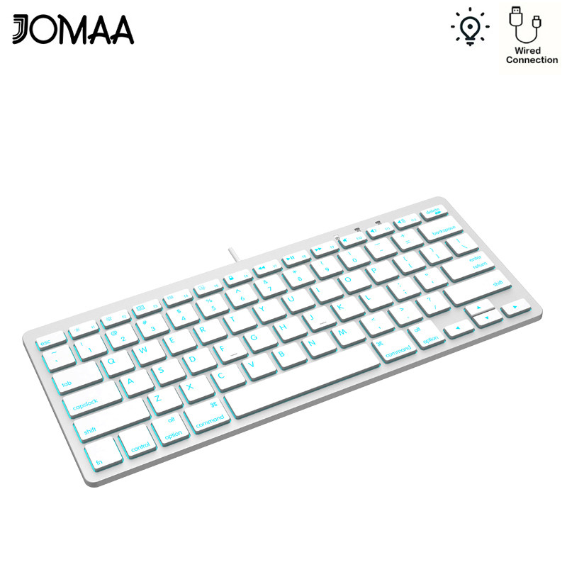 Jomaa Ultra Slim Portable Wired Keyboard Illuminated Keyboard Plug And ...