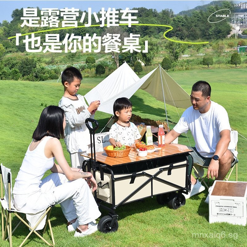 Camping Cart Handcart Camp Trailer Outdoor Foldable Camping Small Pull ...