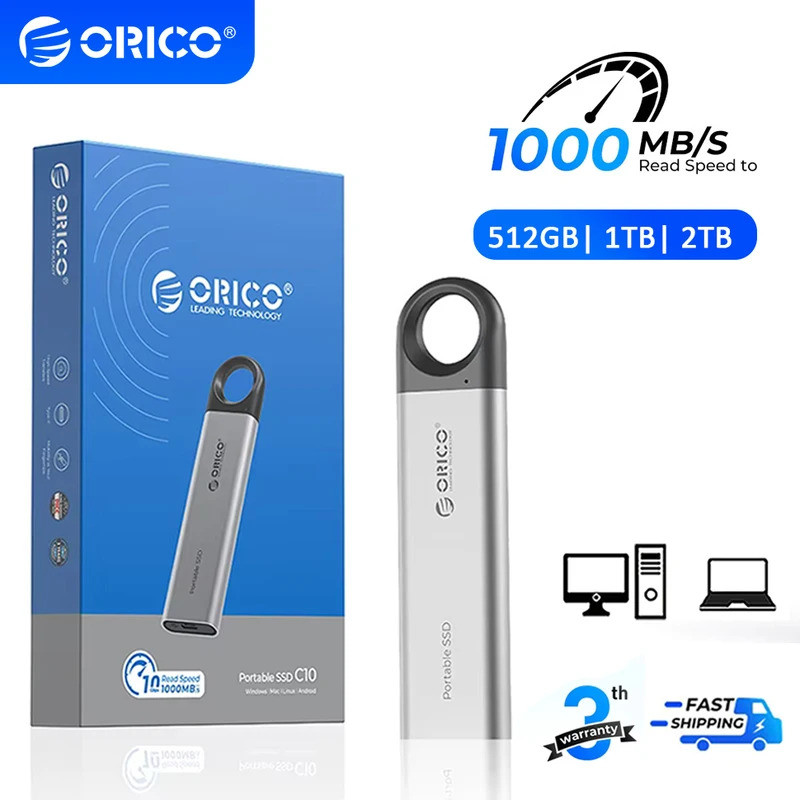 ORICO Portable External SSD Solid State Drive 2TB 1TB 512GB Hard Disk USB 3.2 HD Type C 10Gbps ...