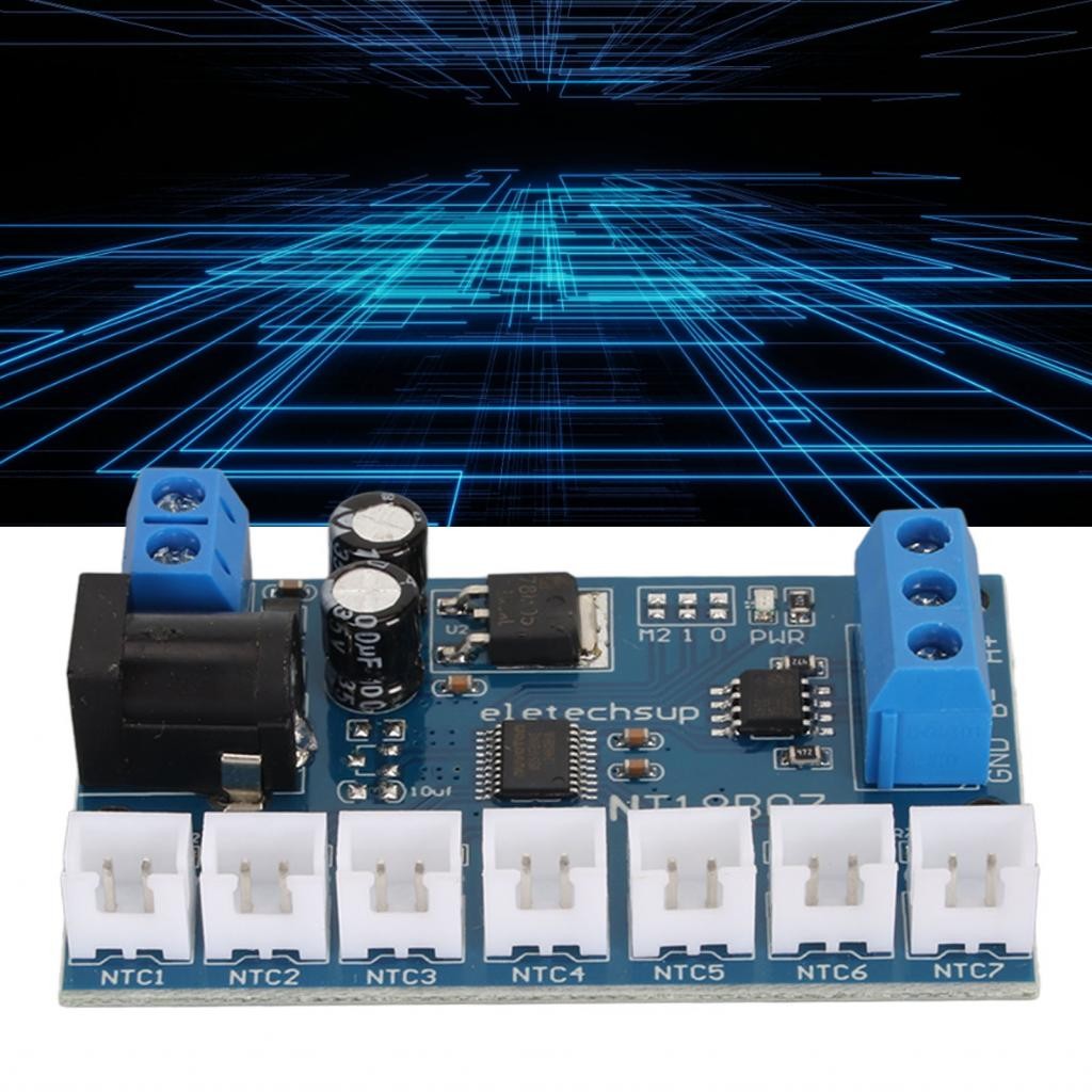 Supergoodsales RS485 Module MODBUS RTU PCB PLC NT18B07 NTC Temperature Sensor 7 Channel for PC ...