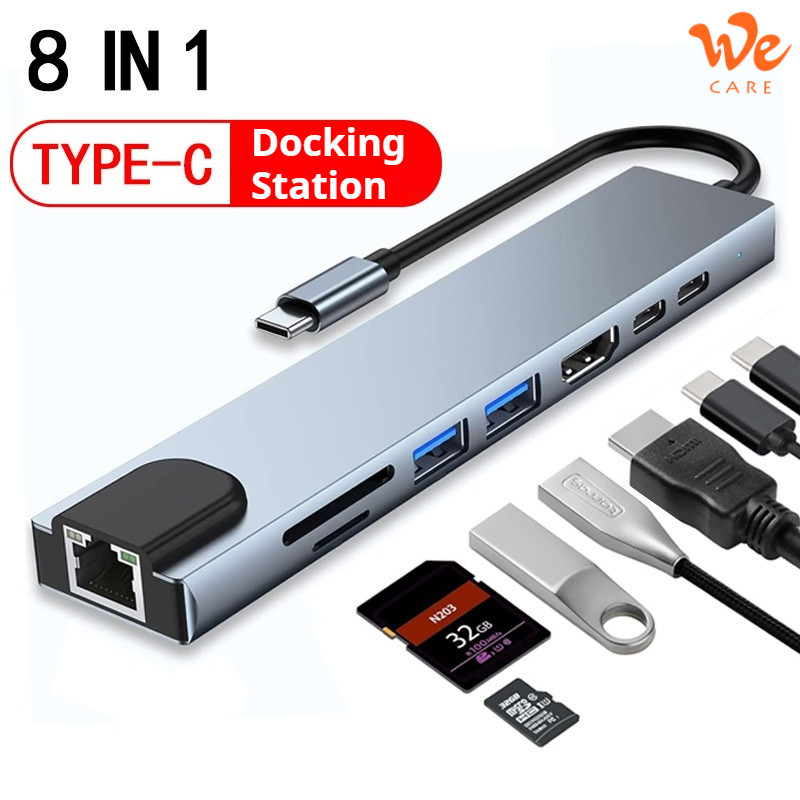 （SG Local delivery）8 in 1 Expander Type-C to HDMI Nic Coversion Typec ...