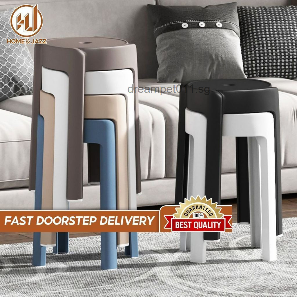 HomeK Upgraded Plastic Chair Stool Stackable Designer Modern Plastic ...