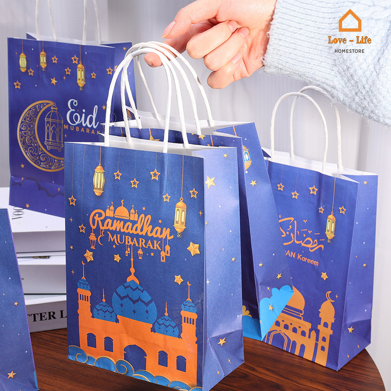 5 Pcs Romantic Ramadan Series Fairy Tale Castle Paper Tote Bag - Muslim ...
