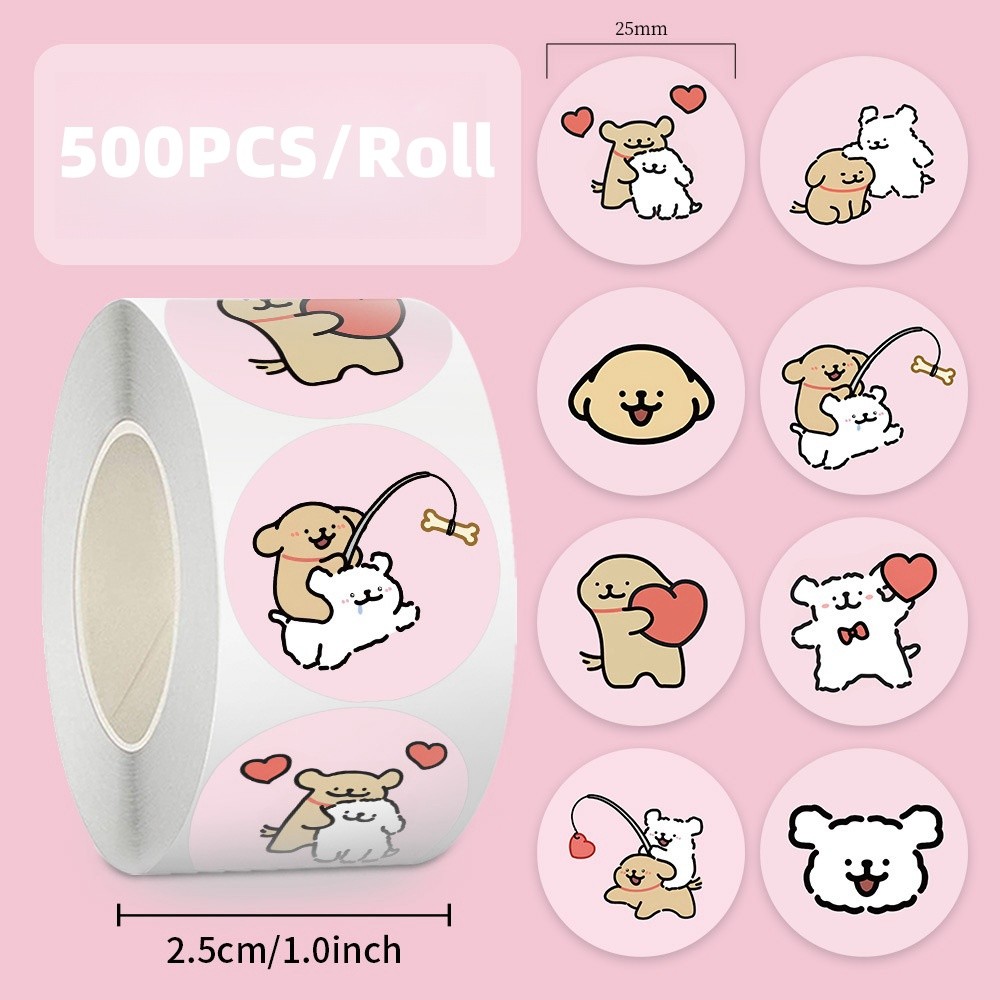 500PCS/Roll Cartoon Cute Anime Cute Crayon Shin-chan Stickers Roll for ...