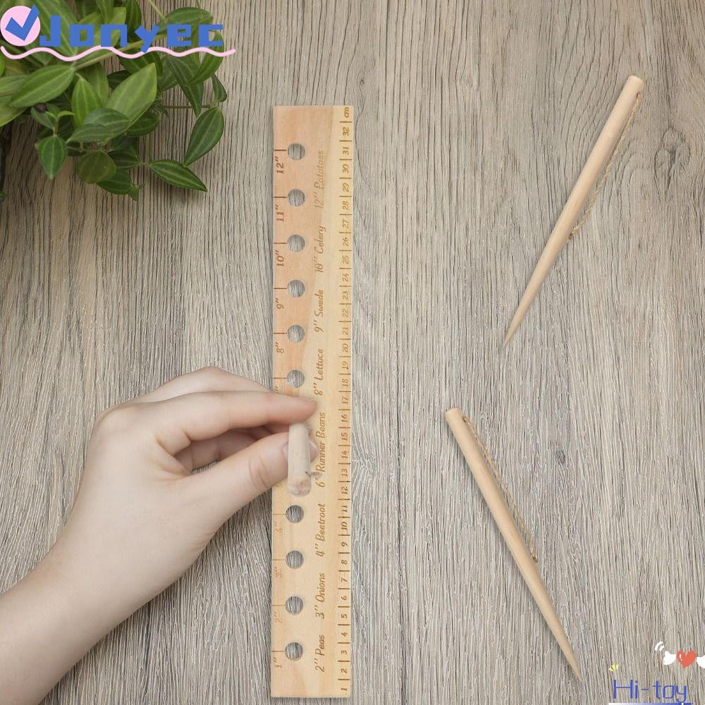 JONY1EC Wooden Plant Ruler, Vegetable Spacer Planter Tool Interval ...