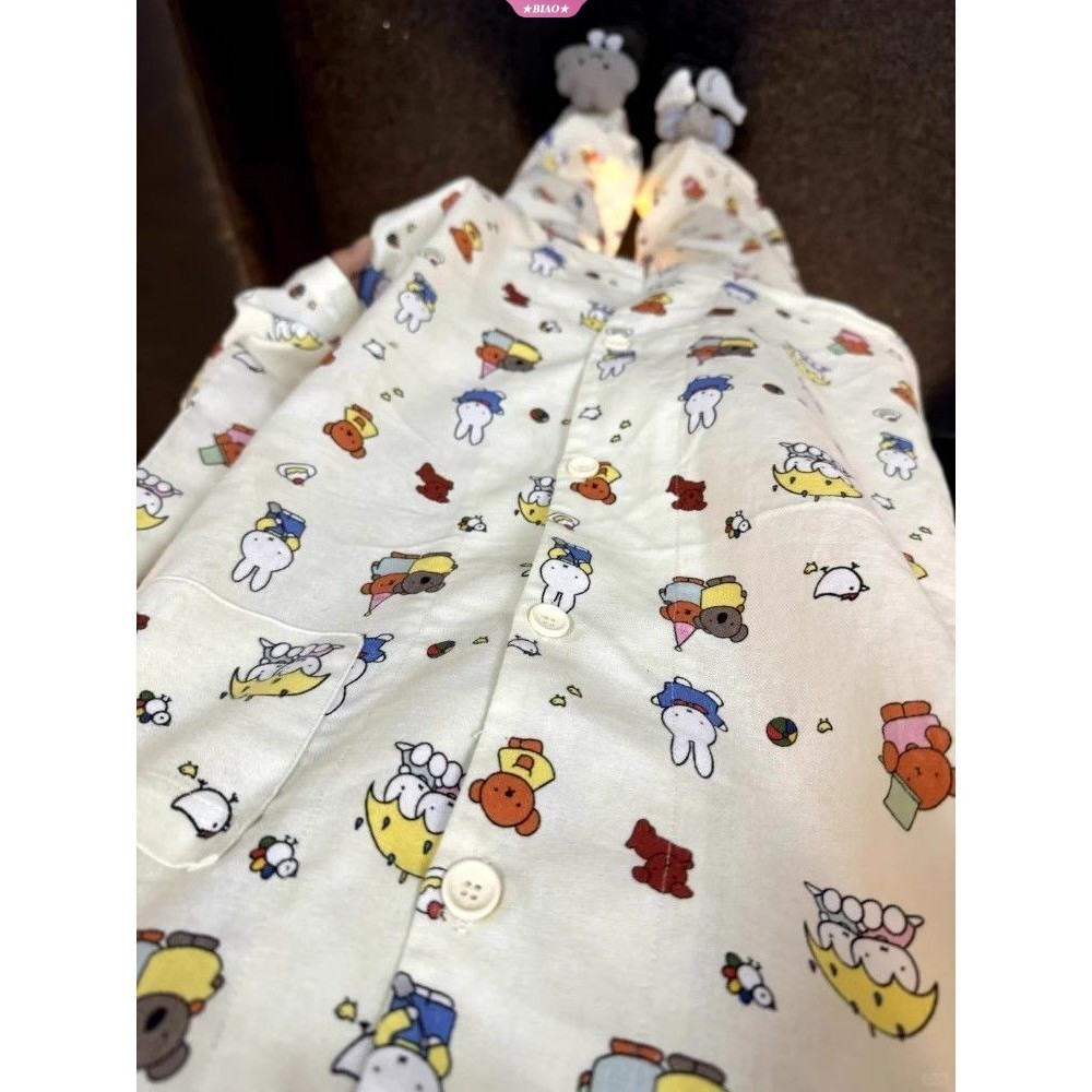 2Pcs Anime Sanrio Woman Pajamas Set Miffy Kawaii Cartoon Loose ...