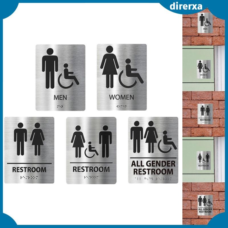 [Direrxa] Restroom Sign Washroom Sign Metal Plate Signage Board Modern ...