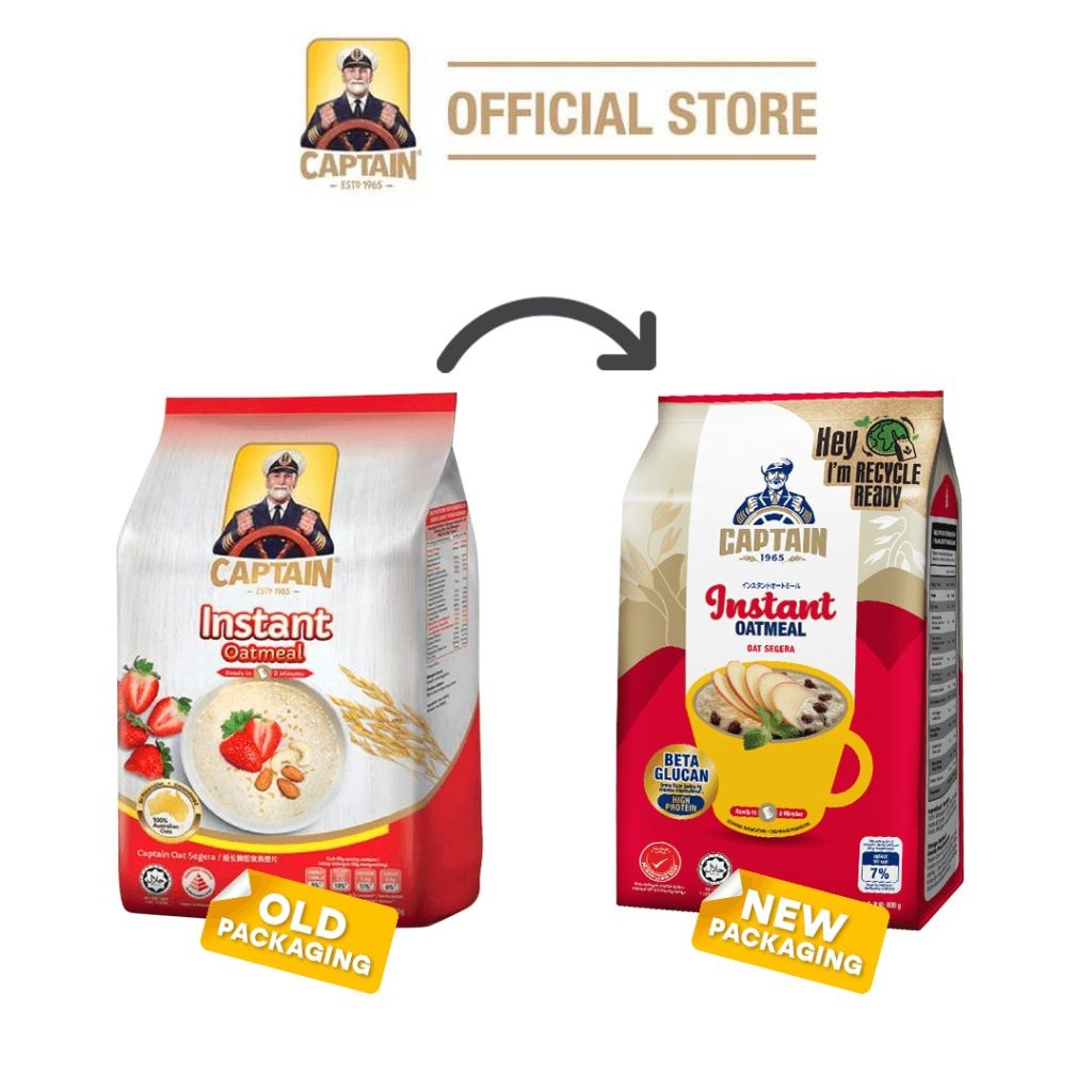 Captain Instant Oatmeal 800g - Expiry Date: 24/9/2026 | Shopee Singapore