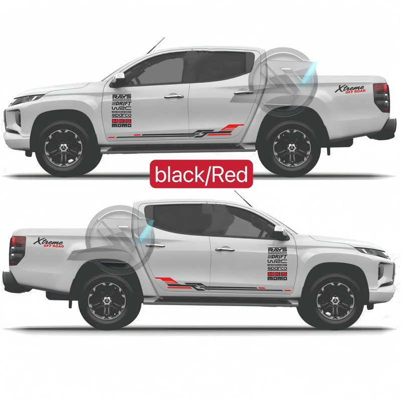 S1426 Universal 4x4 hilux ranger triton dmax cutting Sticker list body ...