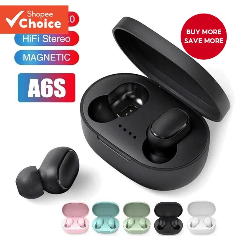 A6S TWS Wireless Bluetooth 5.0 Earbuds Sports In-ear Headset With Mic ...